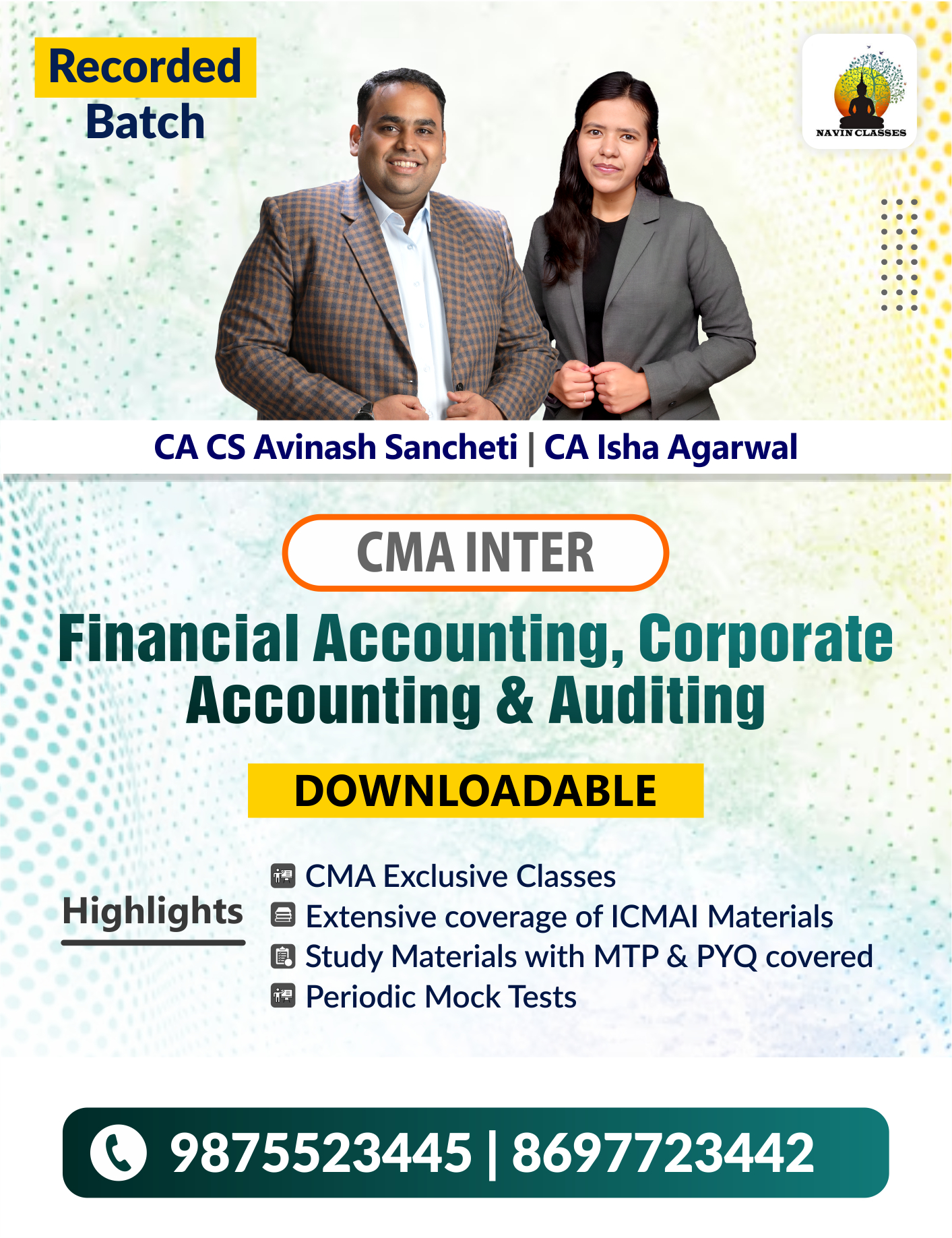 CMA Inter Financial Accounting, Corporate Accounting & Auditing | Navin Classes